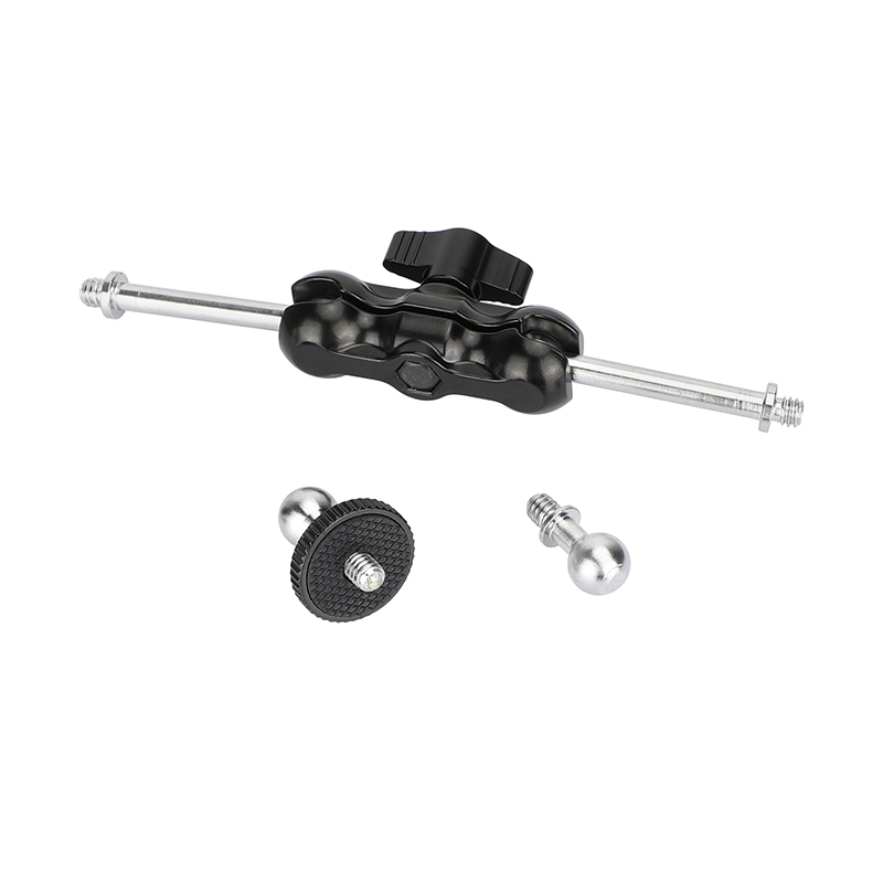 CAMVATE 1/4"-20 Mini Ball Head Extension Arm (Black Ratchet Lever)